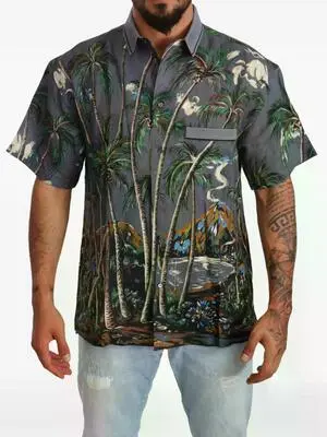 Dolce & Gabbana Tropical-print Short-sleeve Shirt