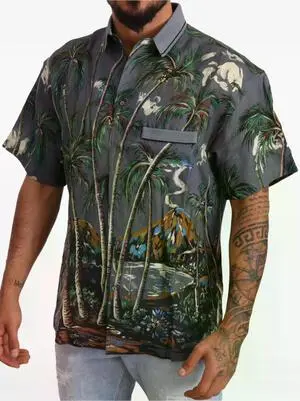 Dolce & Gabbana Tropical-print Short-sleeve Shirt