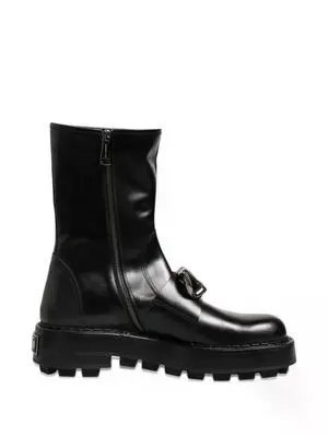 Dolce & Gabbana Dg-logo Biker Boots - Black