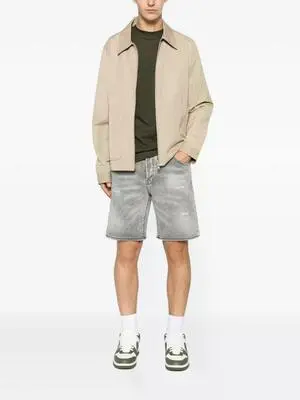 YES LONDON Acid-wash Distressed Denim Shorts