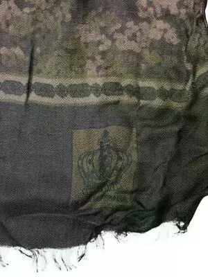 Dolce & Gabbana Camouflage-print Frayed Scarf