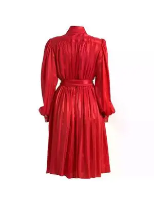 Dolce & Gabbana Belted Pleated Midi Dress