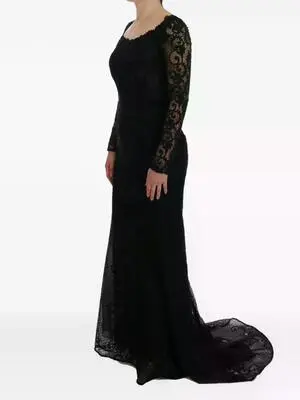 Dolce & Gabbana Floral-lace Long-sleeved Maxi Dress