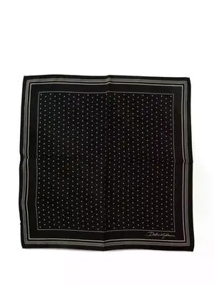Dolce & Gabbana Polka-dot Logo-print Pocket Square - Black