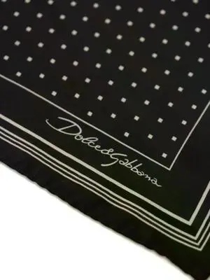 Dolce & Gabbana Polka-dot Logo-print Pocket Square