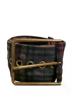 Dolce & Gabbana Plaid-pattern Belt - Brown