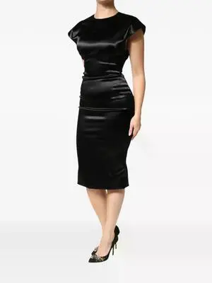 Dolce & Gabbana Satin Cap-sleeve Midi Dress