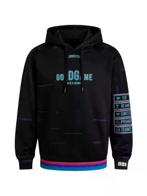 Dolce & Gabbana Logo-print Graphic-sleeve Hoodie - Black