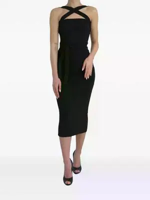 Dolce & Gabbana Criss-cross Halter-neck Dress - Black