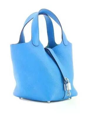 Hermès Picotin Lock Bag Clemence Pm Bucket Bag - Blue