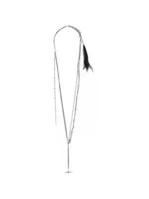 ANN DEMEULEMEESTER Feather-pendant Layered-chain Necklace - Silver