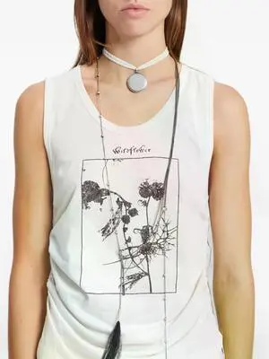 ANN DEMEULEMEESTER Feather-pendant Layered-chain Necklace