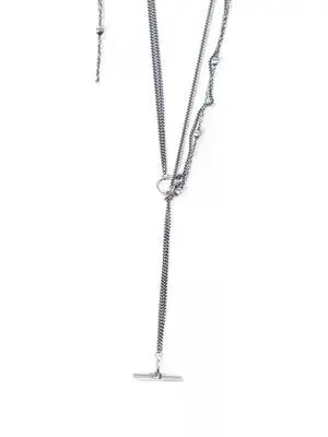 ANN DEMEULEMEESTER Feather-pendant Layered-chain Necklace