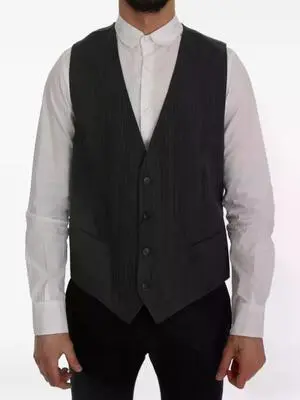 Dolce & Gabbana Staff Pinstripe Waistcoat - Grey