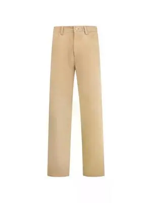 NAHMIAS Suede Straight-leg Carpenter Pants - Neutrals