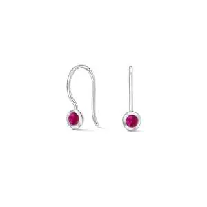 DOWER & HALL Small Ruby Dewdrop Earrings In Sterling - Silver