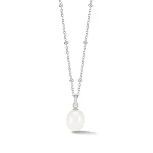 DOWER & HALL Adjustable Timeless Oval White Pearl Pendant