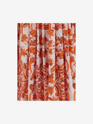 Dolce & Gabbana Long Cotton Poplin Dress With Majolica Print - Multi