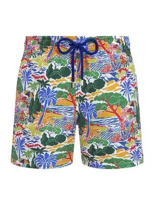 Vilebrequin Moorea Seaside Life Swim Trunks - Blanc