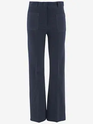 QL2 DONNA Stretch Cotton Velvet Pants - Navy