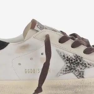 GOLDEN GOOSE Superstar Leather Sneakers With Animal Print Star Detail