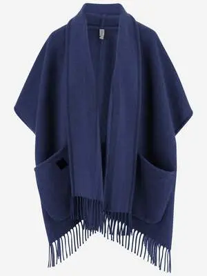 FERRAGAMO Cashmere Cape - Navy