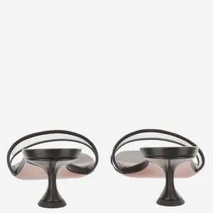 Amina Muaddi Andreea Glass Sandals - Black