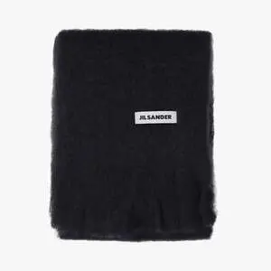 JIL SANDER Mohair Blend Scarf - Black