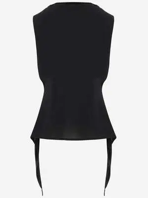 Jacquemus Sleeveless Paper Blend Top With Extended Side Panels