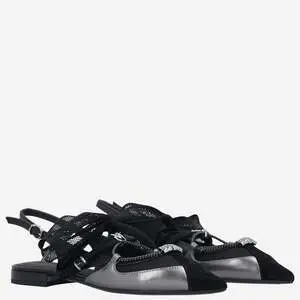 Pinko Slingback Lace Up Flats