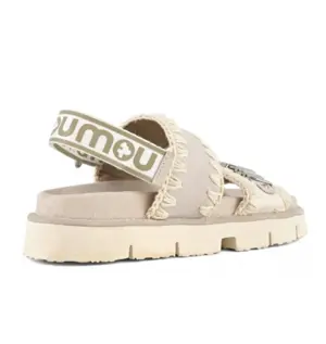 Mou Bio Sandal In Suede And Canvas