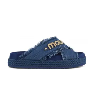 Mou Criss-cross Sandals - Denim
