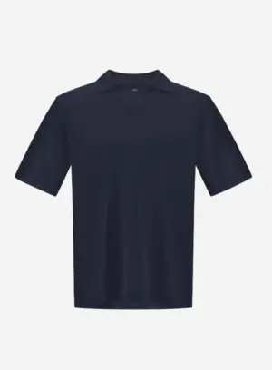 Herno Jersey Knit Effect Polo - Blu