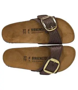 BIRKENSTOCK Madrid Raffia Big Buckle Carafe Sandal