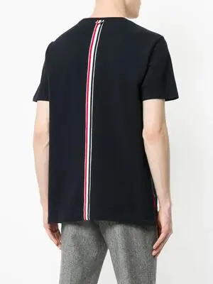 Thom Browne Relaxed Fit T-shirt With Center Back Rwb Stripe