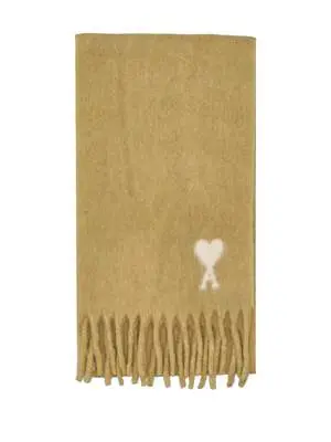 AMI Paris Echarpe De Coeur Ecru - Anis