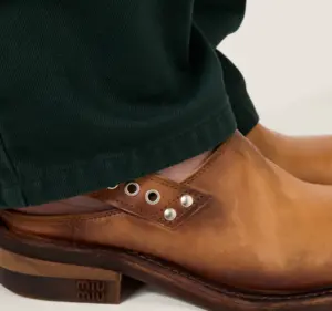Miu Miu Leather Clogs With Ankle Strap