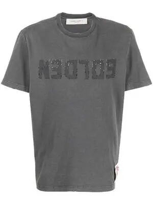 GOLDEN GOOSE Distressed Logo T-shirt - Anthracite