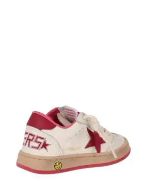 GOLDEN GOOSE Ballstar Nappa Leather Sneakers - White/red