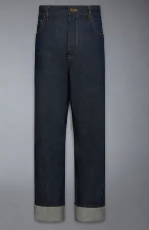Thom Browne Denim Pockets Trouser In Japanese Selvedge Denim - Navy