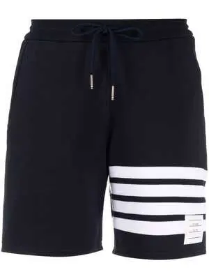 Thom Browne Mid Thigh Shorts W/ Engineered 4 Bar In Classic Loopback