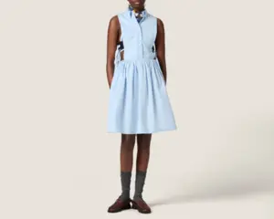 Miu Miu Popeline Dress - Azzurro