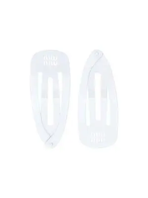 Miu Miu Accessori Capelli Miu Logo Jewels - Bianco