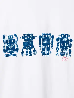 Paul Smith Robot Print Slim Fit T-shirt - White
