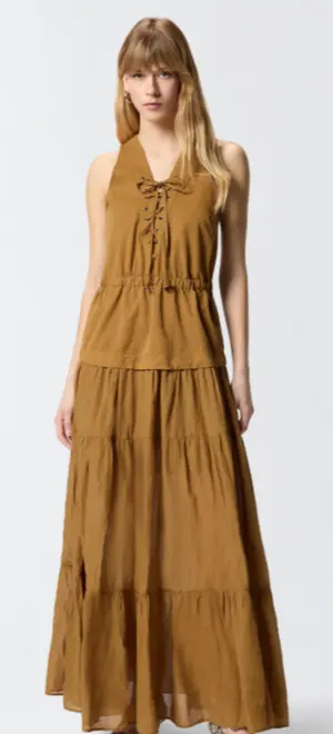 Pinko Casarsa Abito Voile E Gabardin