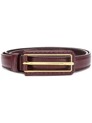 Prada Brown Logo Belt - Bordeaux