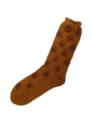 ANTIPAST Knitted Socks Pom Pom - Brown