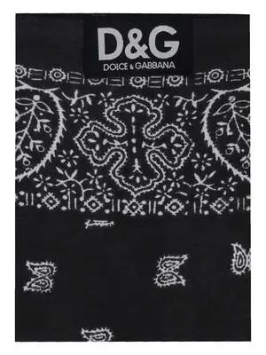 Dolce & Gabbana Paisley Print Square Scarf - Black