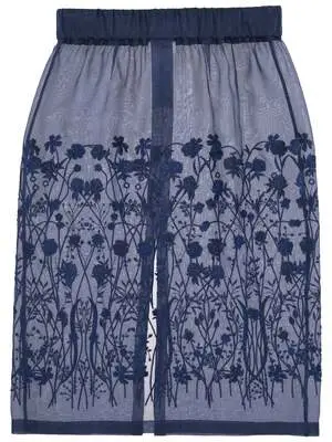 PAROSH Sorgente Embroided Tulle Skirt