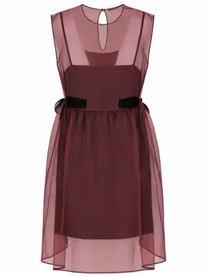 LA ROSE Sleeveless Dress With Sash Detail